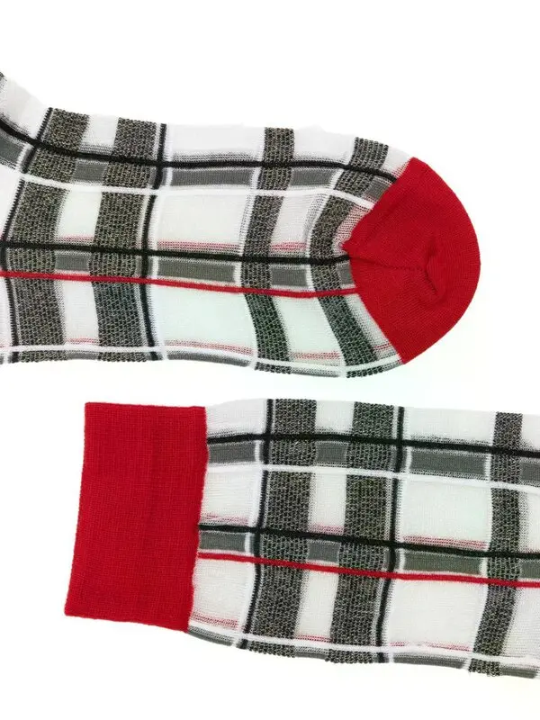 ANT45 Brill Short Check-pattern Metallic-thread Socks