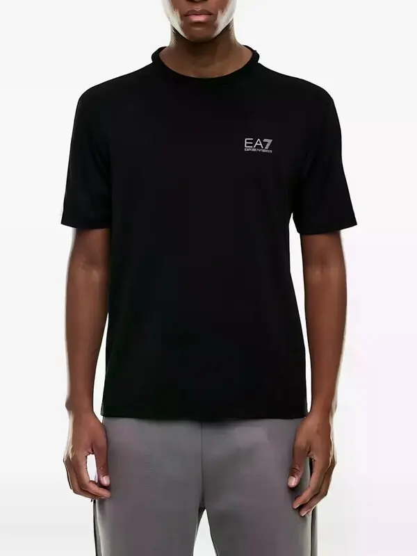 EA7 Logo-print Side-stripe T-shirt