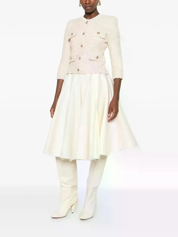 Balmain Bouclé-knit Frayed Jacket