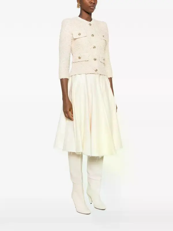 Balmain Bouclé-knit Frayed Jacket