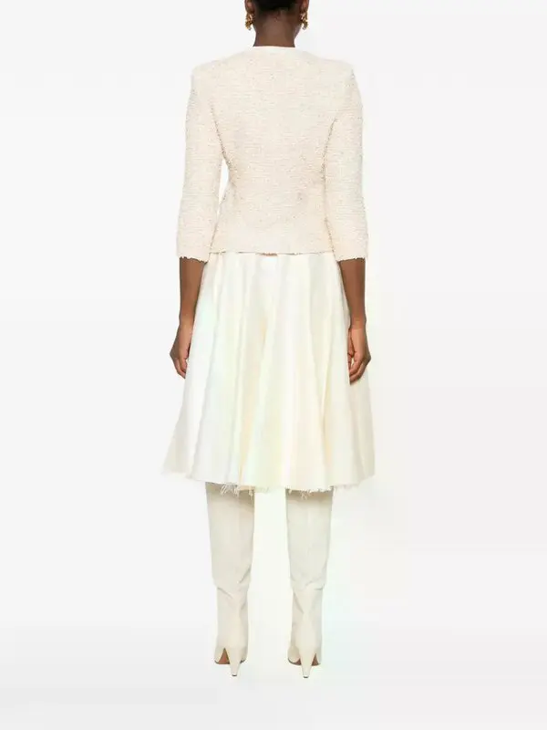 Balmain Bouclé-knit Frayed Jacket