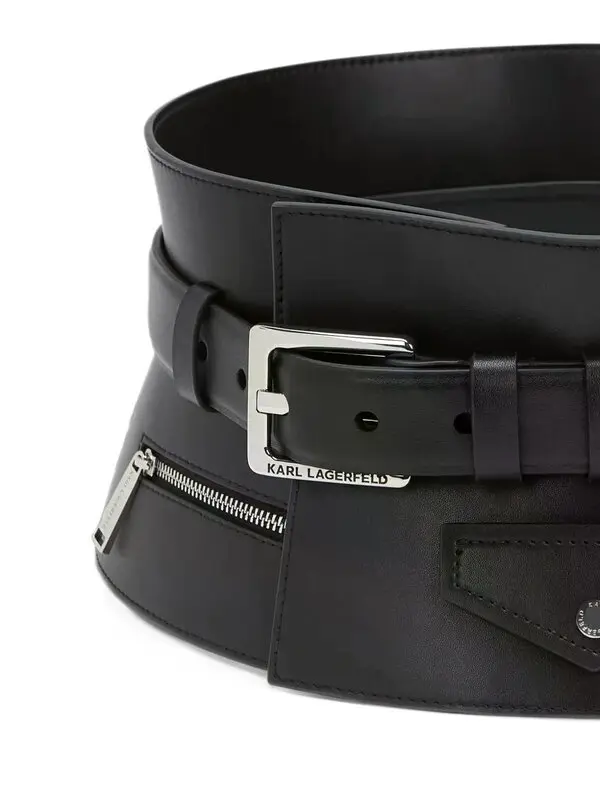 Karl Lagerfeld Flap-pocket Corset Belt