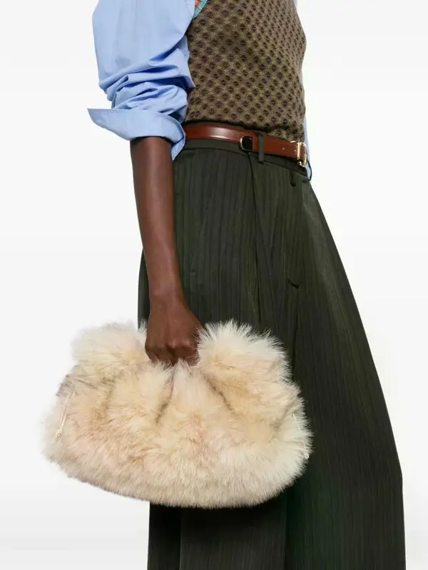 Maje Milpli Shearling-effect Tote Bag