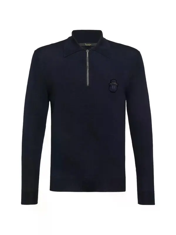 BILLIONAIRE Crest Zip-up Polo Shirt