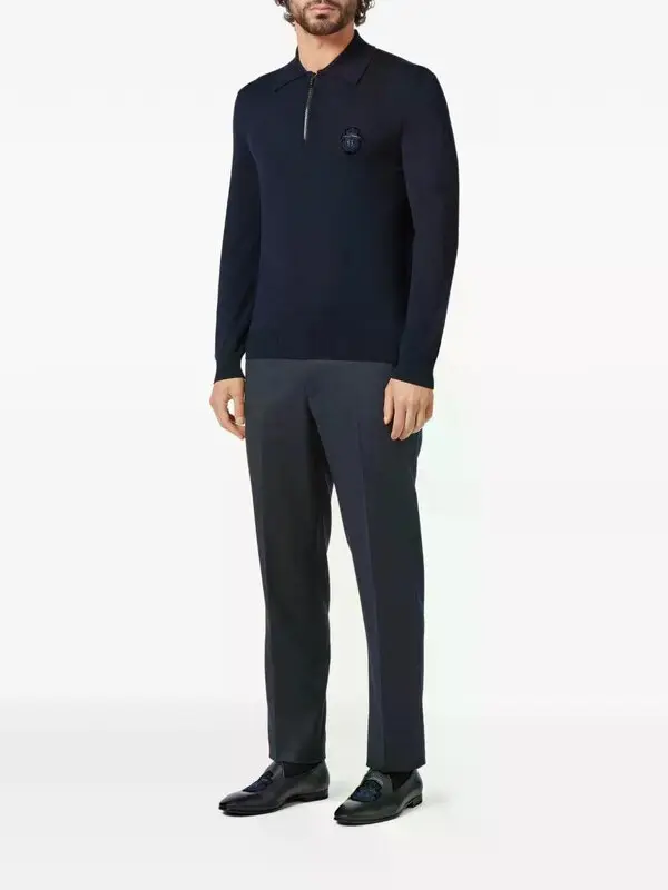 BILLIONAIRE Crest Zip-up Polo Shirt