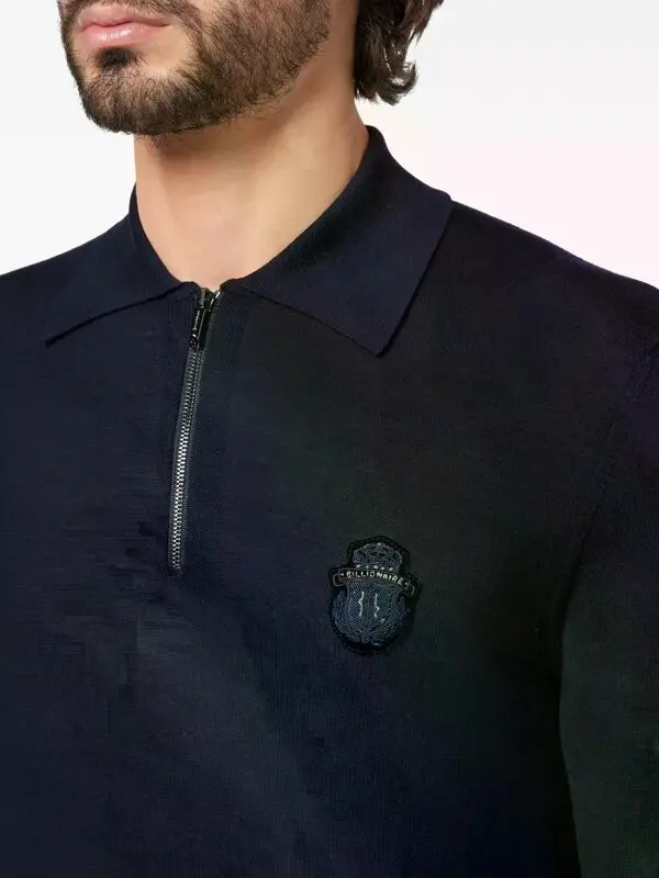 BILLIONAIRE Crest Zip-up Polo Shirt