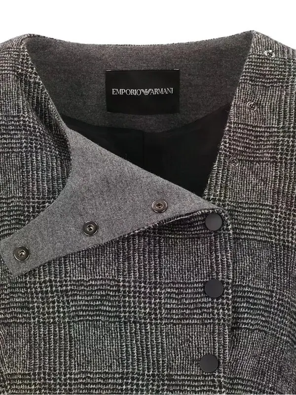 Emporio Armani Check-pattern Jacket - Black