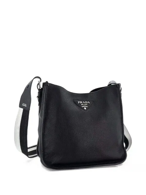 Prada Logo Strap Vitello Daino Medium Crossbody Bag