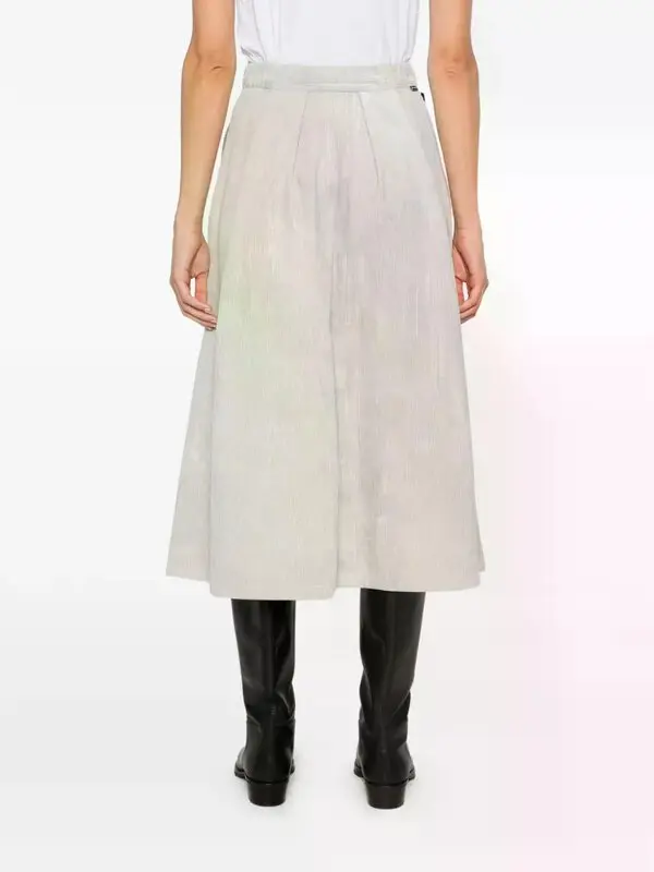 SNOW PEAK Belted Corduroy Midi Skirt
