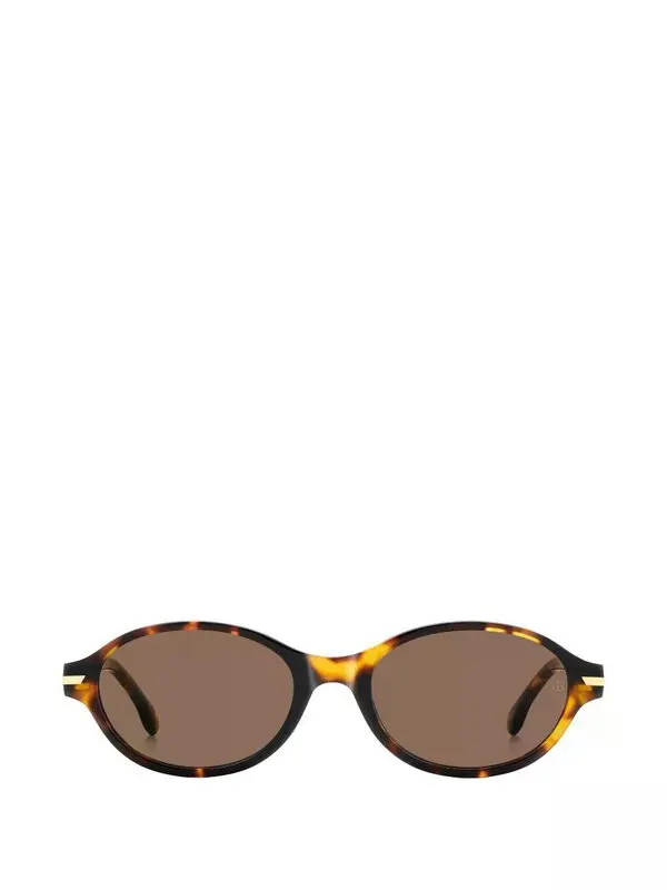 Victoria Beckham Tortoiseshell-effect Oval-frame Sunglasses - Brown