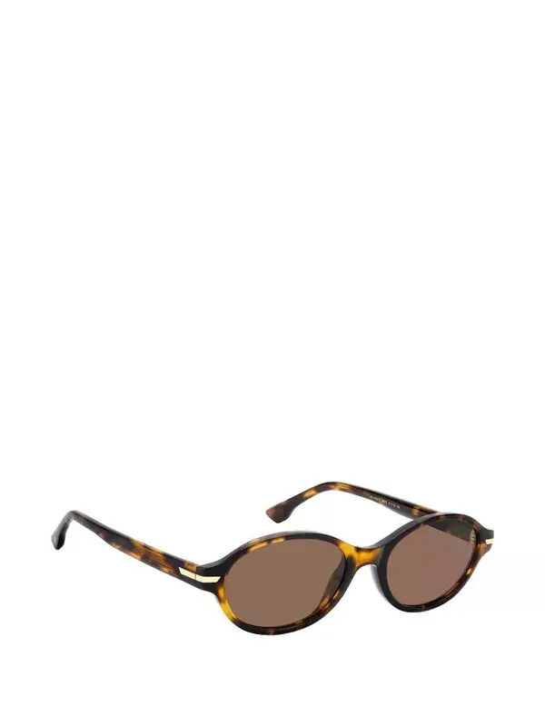 Victoria Beckham Tortoiseshell-effect Oval-frame Sunglasses
