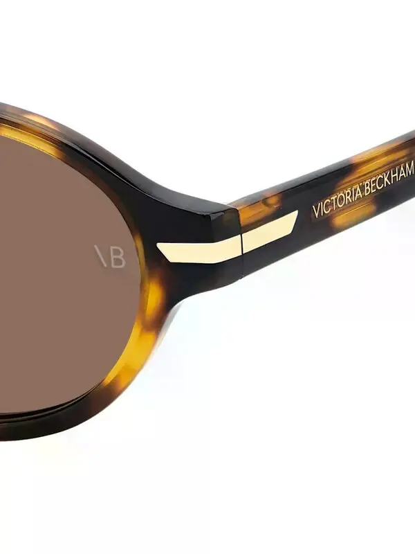 Victoria Beckham Tortoiseshell-effect Oval-frame Sunglasses