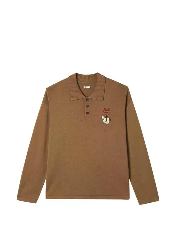 BODE Embroidered Polo Sweater