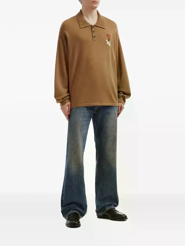 BODE Embroidered Polo Sweater