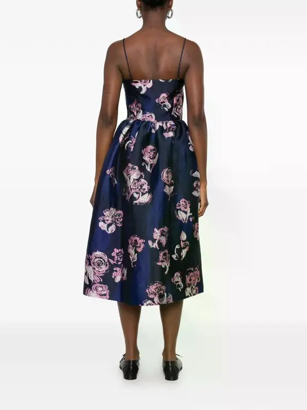 Stine Goya Floral-jacquard Flared Midi Dress