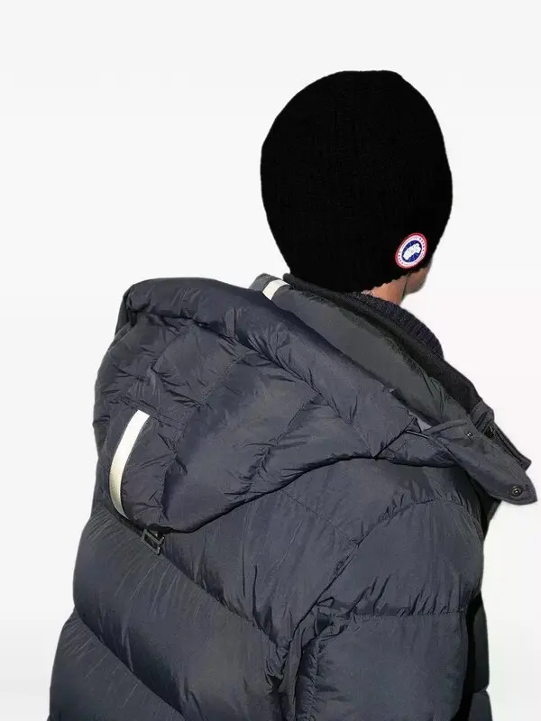 Canada Goose Ribbed-knit Logo-patch Beanie Hat