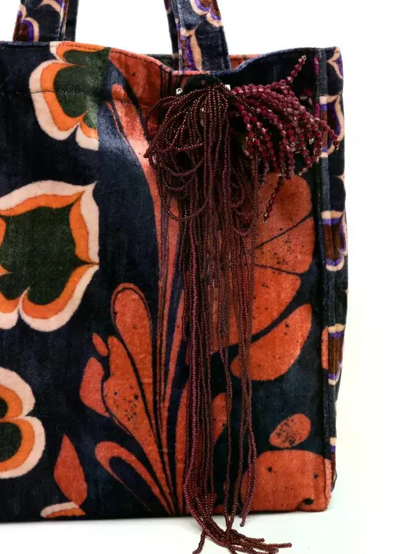 Biyan Beaded Floral-print Tote Bag