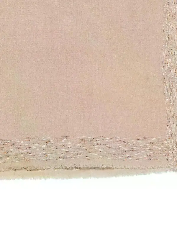 Faliero Sarti Fringed Bouclé-trim Scarf