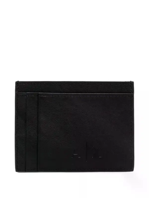 Armani Exchange A|x Debossed Leather Card Holder Set - Black