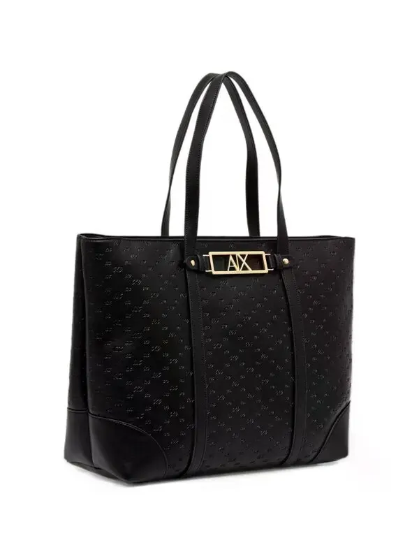 Armani Exchange Monogram-embossed Logo-plaque Tote Bag