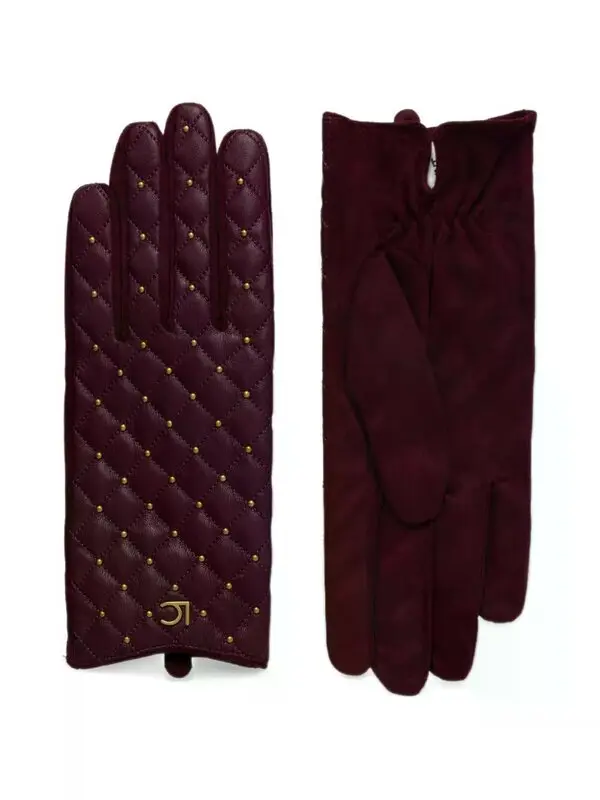 Lola Casademunt Quilted Stud-embellished Gloves - Red
