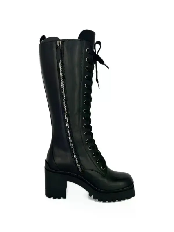 Miu Miu Lace-up Knee-high Boots