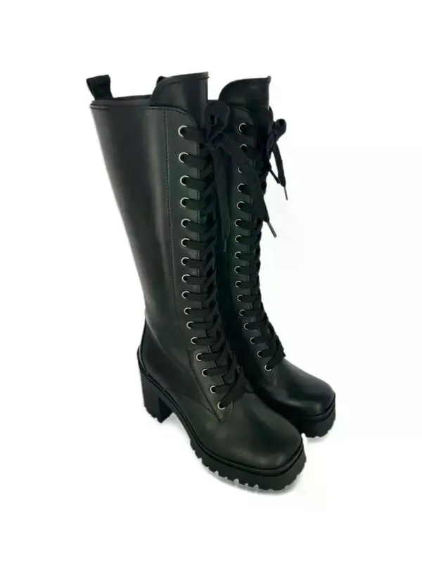 Miu Miu Lace-up Knee-high Boots