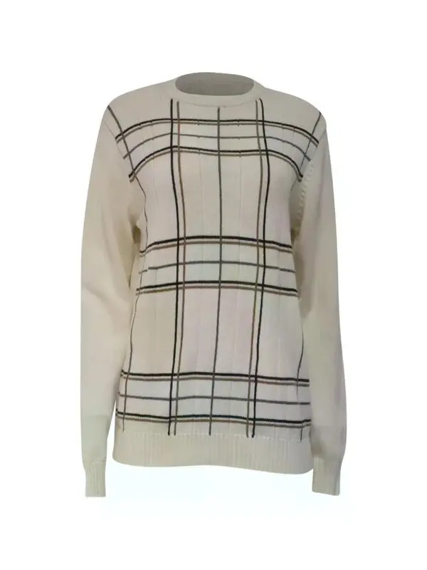 Oscar De La Renta 2010s Plaid-print Crew-neck Sweater