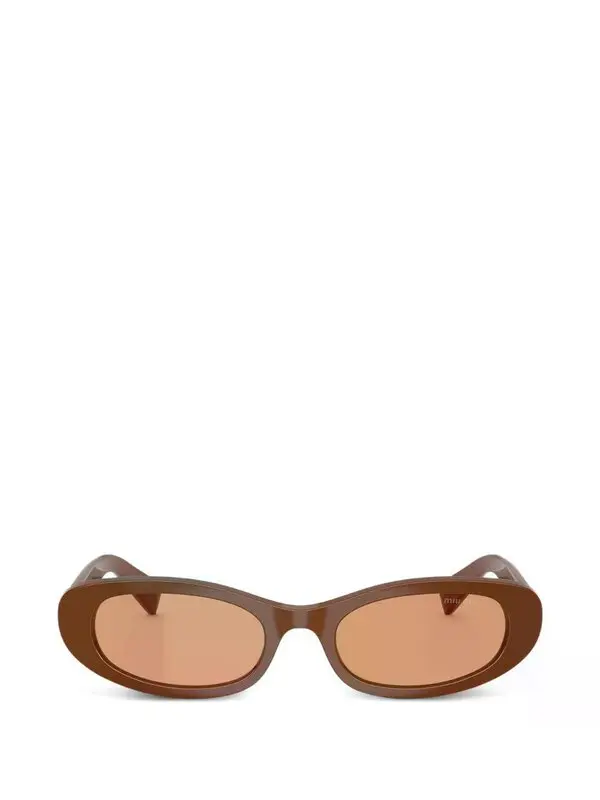 Miu Miu Oval-frame Sunglasses - Brown