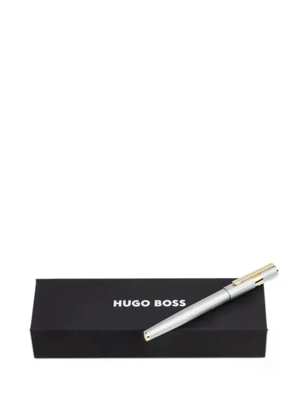BOSS Ribbed-finish Rollerball Pen - Silver