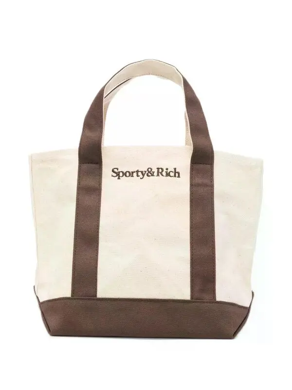 Sporty & Rich Mini Logo-embroidered Tote Bag