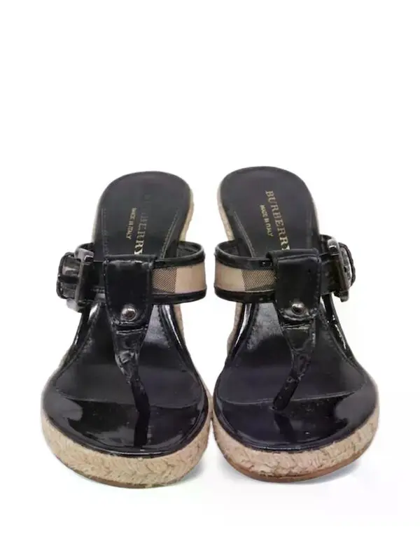 Burberry 2010s Nova Check T-strap Sandals