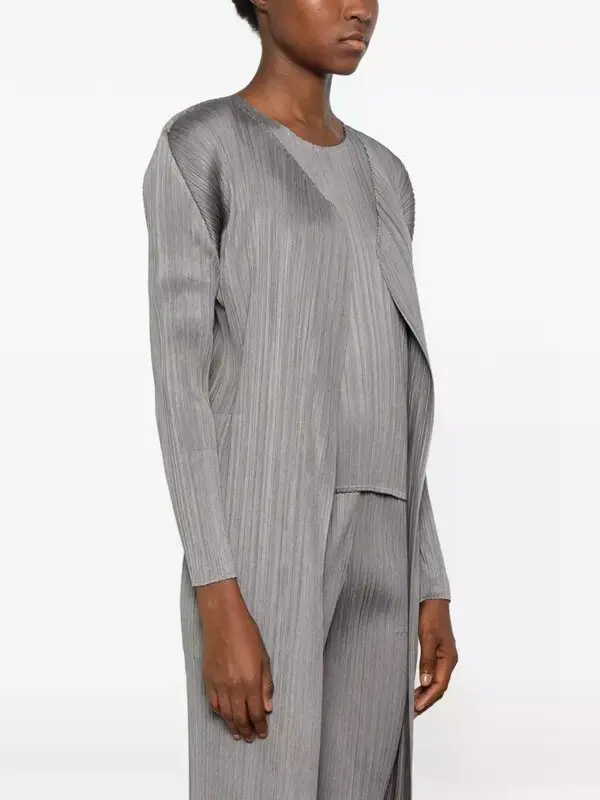 Issey Miyake Pleated Long-line Cardigan