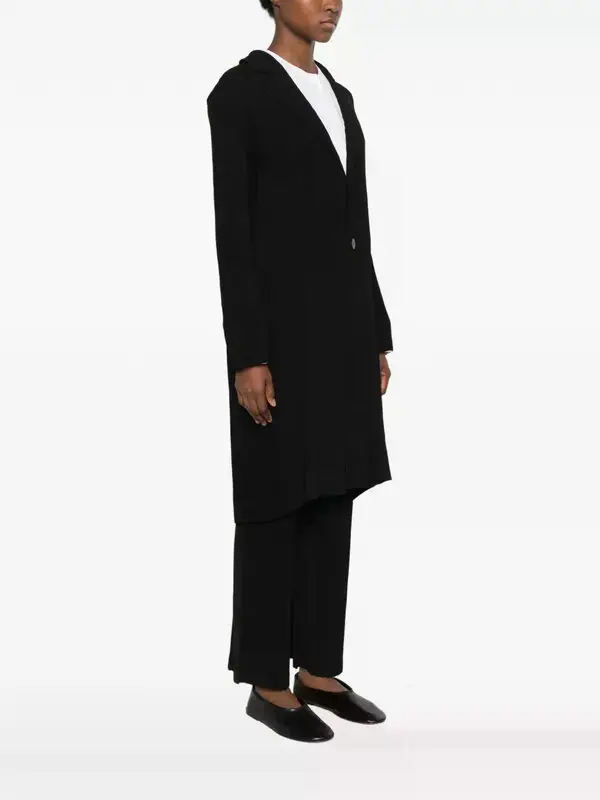 Issey Miyake Pleated Single-breasted Coat