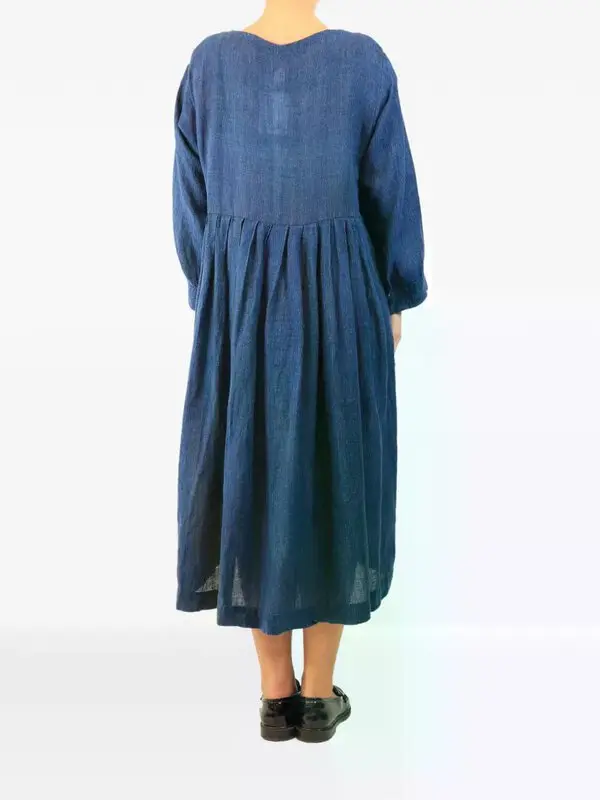 DOSA Long-sleeve Pleated Midi Dress