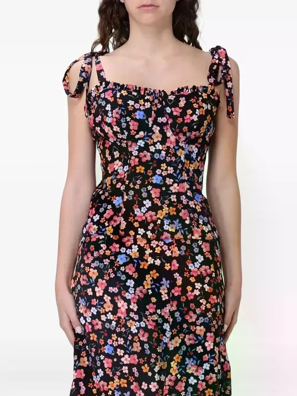 MAR DE MARGARITAS Floral-print Peplum Mini Dress