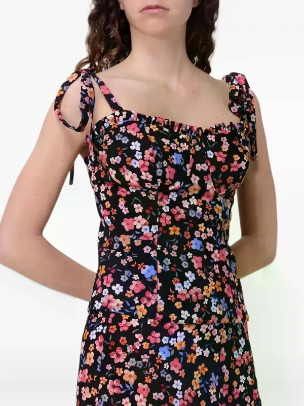 MAR DE MARGARITAS Floral-print Peplum Mini Dress