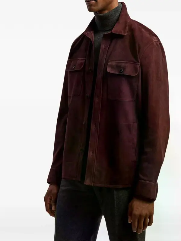Ralph Lauren Purple Label Flap-pocket Suede Jacket