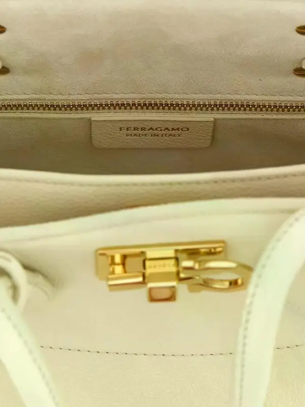 FERRAGAMO M Studio Pebbled Leather Tote Bag