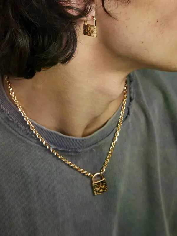 Emanuele Bicocchi Logo-engraved Padlock Earring