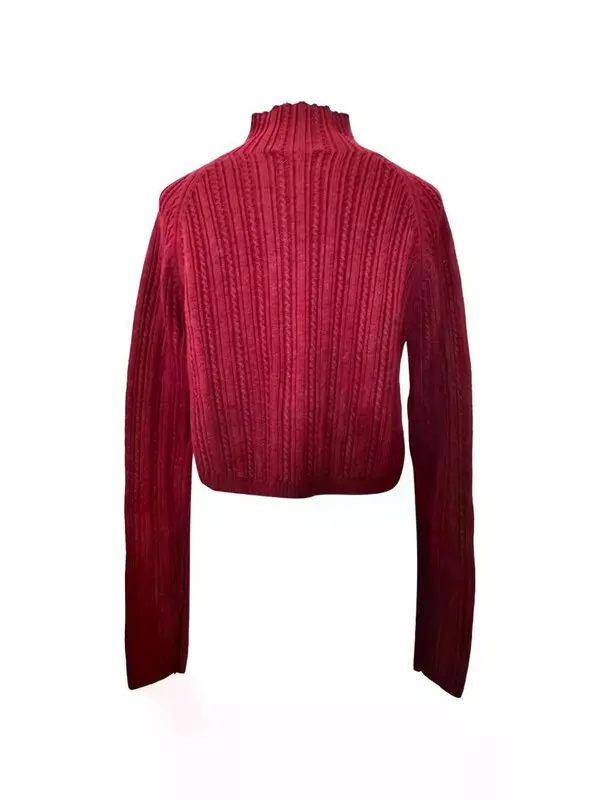 Maje Cable-knit Cropped Sweater
