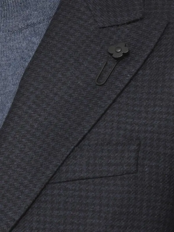 LARDINI Houndstooth Blazer In Wool And Cashmere