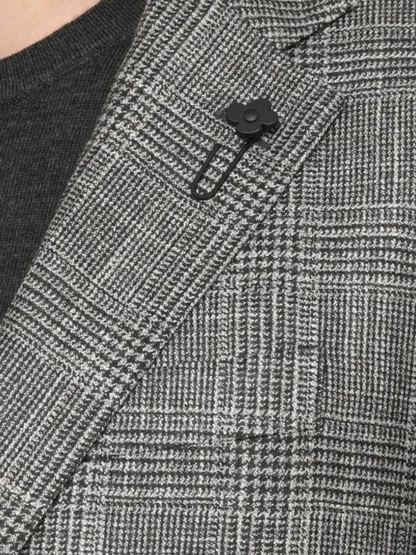 LARDINI Houndstooth Blazer In Virgin Wool, Silk And Cashmere