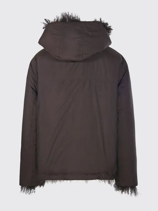 YVES SALOMON Hooded Reversible Short Jacket In Shearling And Lamb Leather