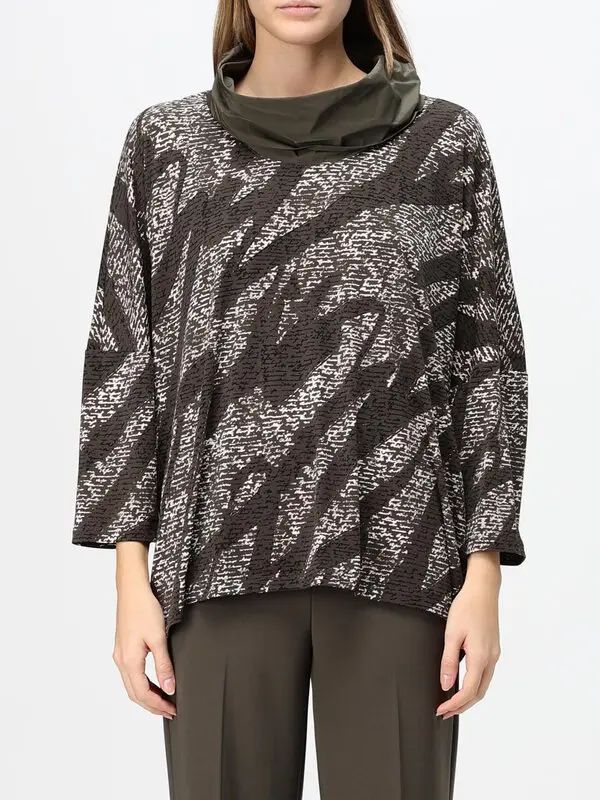 Joseph Ribkoff All-over Abstract Print Polyester Turtleneck Top