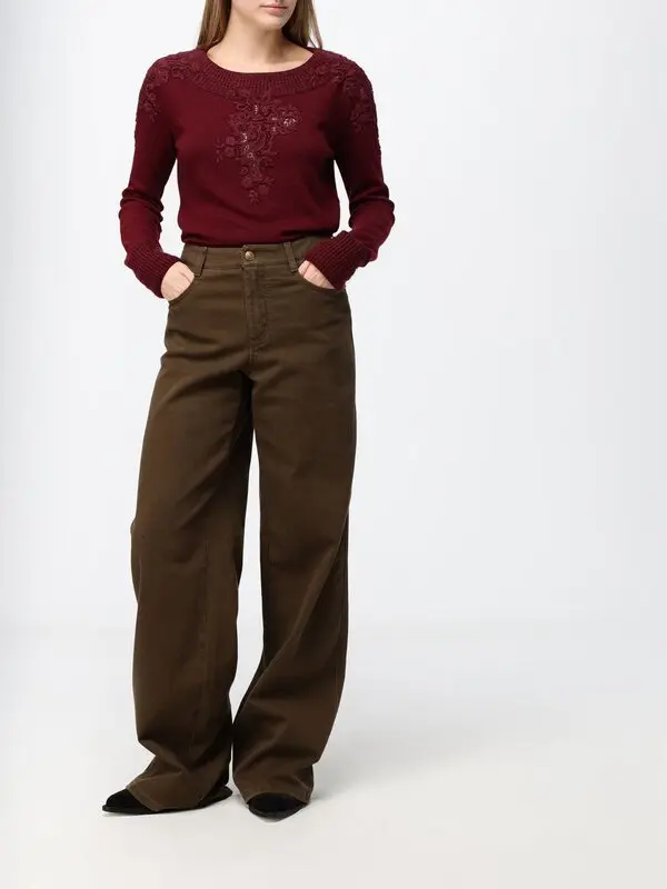 Ermanno Scervino Mid-rise Wide-leg Baggy Jeans In Cotton Denim