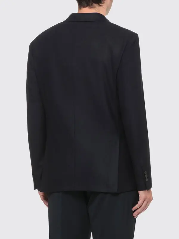 LARDINI Single-breasted Virgin Wool Blazer With Patch Pockets