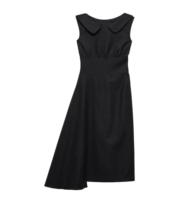 Prada Re-wool Asymmetric Midi Dress