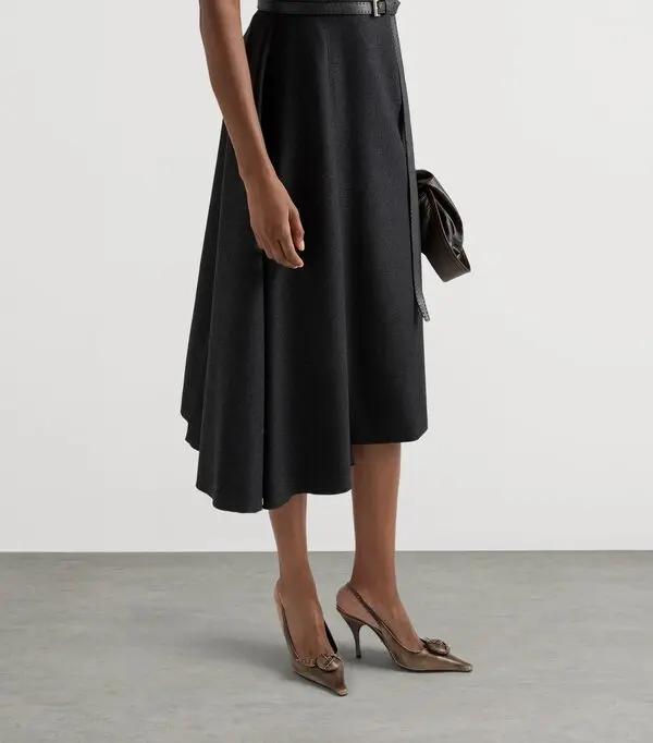 Prada Re-wool Asymmetric Midi Dress