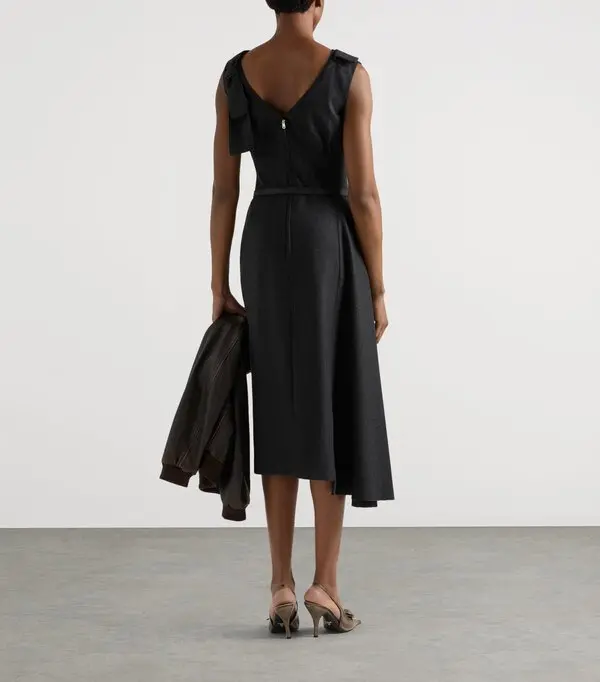 Prada Re-wool Asymmetric Midi Dress
